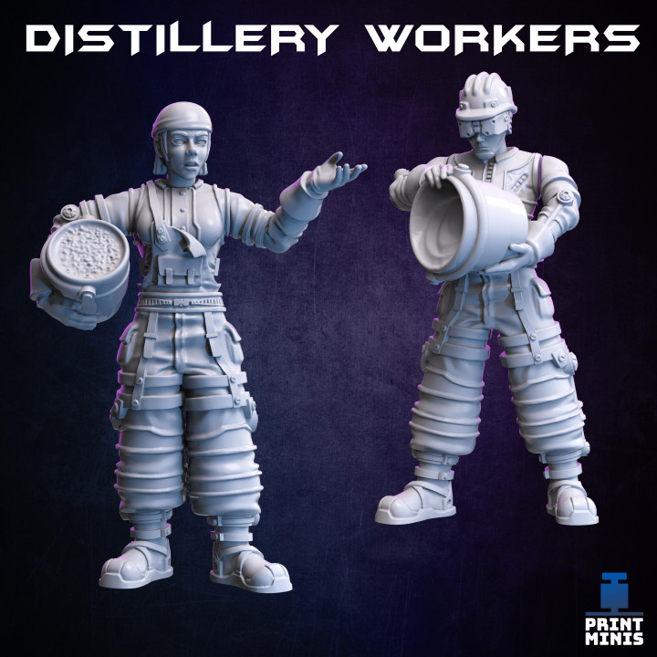 3D Printable Distillery Workers (modular) - Distillery Collection by ...