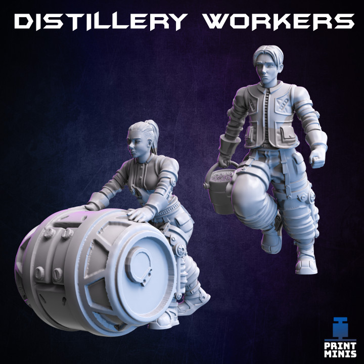 3D Printable Distillery Workers (modular) - Distillery Collection by ...