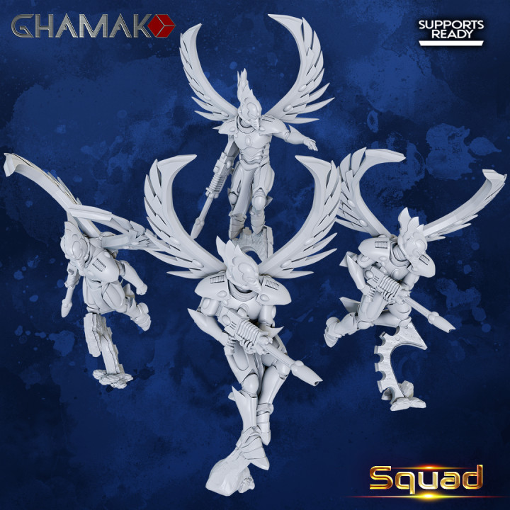 3D Printable Space Elves Falcon Squad by Ghamak