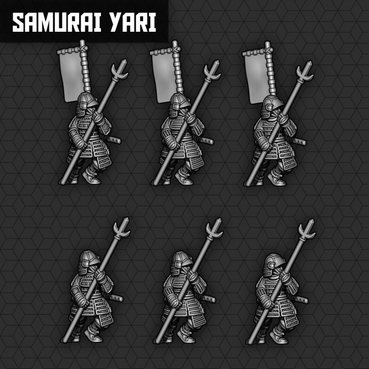 3D Printable Samurai Yari Units by Smol Miniatures