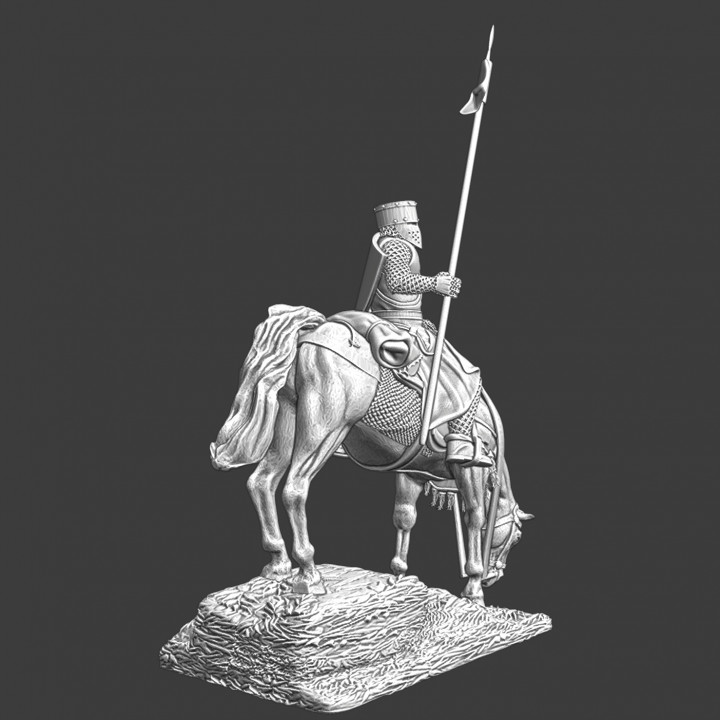 3D Printable Medieval crusader knight - horse resting by Northern ...