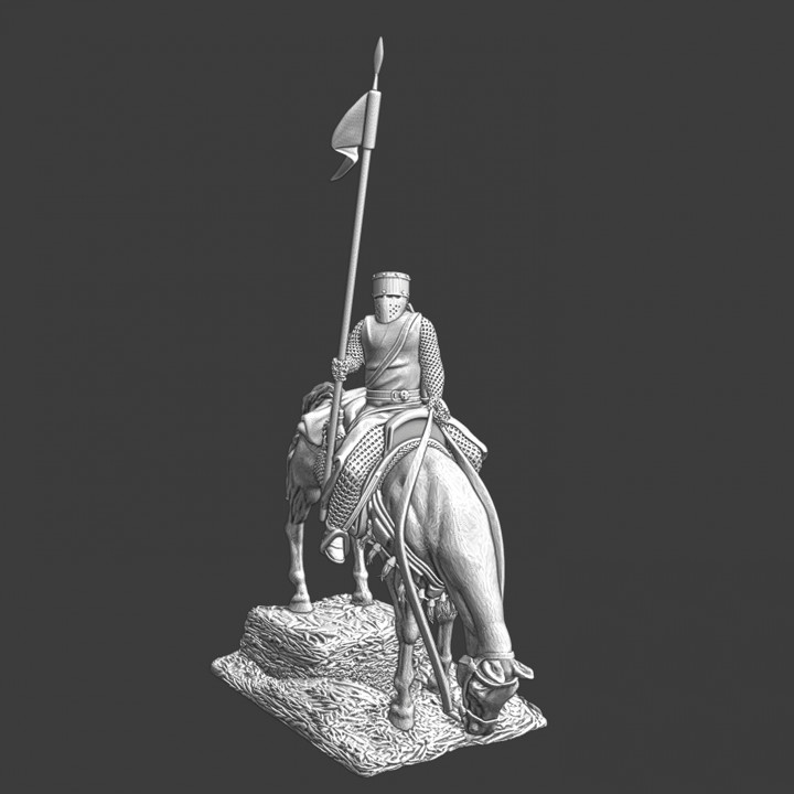 3D Printable Medieval crusader knight - horse resting by Northern ...