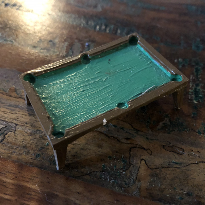 3D Printable pool table with balls and stick by BIGEASYART