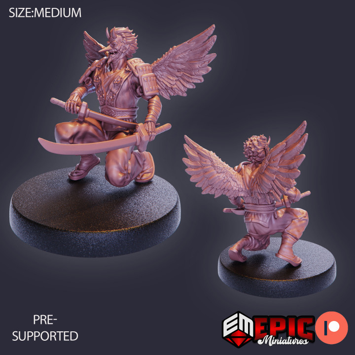3D Printable Tengu Swords / Winged Avian Humanoid / Heavenly Samurai ...