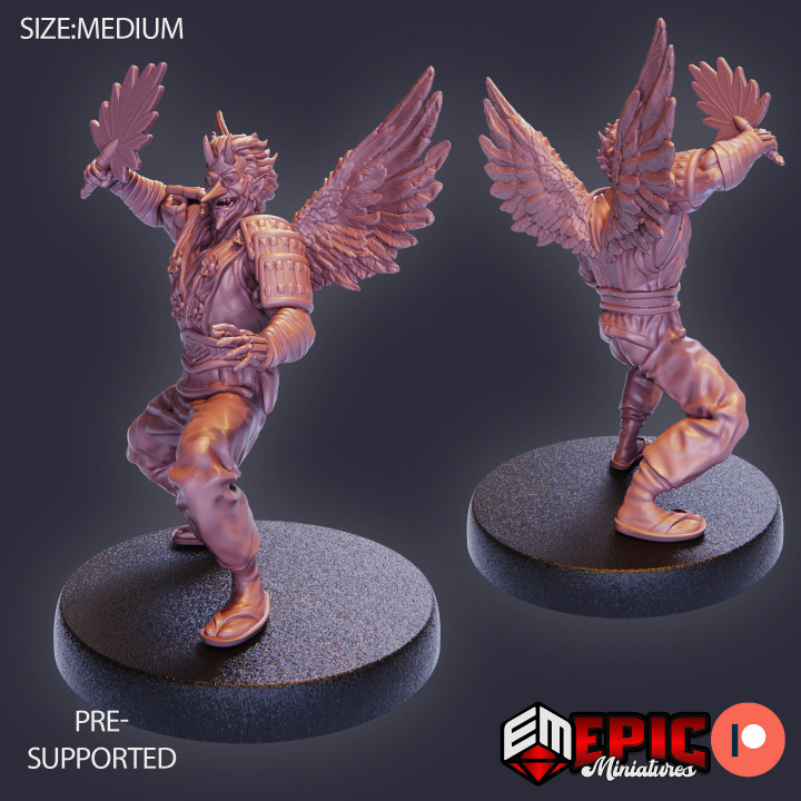 3D Printable Tengu Set / Winged Avian Humanoid / Heavenly Samurai ...