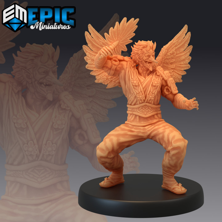 3D Printable Tengu Set / Winged Avian Humanoid / Heavenly Samurai ...