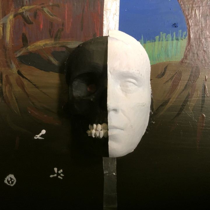 3D Printable HALF FACE HALF SKULL!! by BIGEASYART