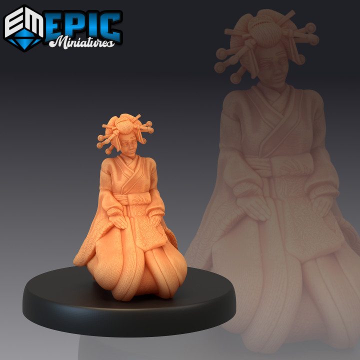 3D Printable Geisha Set / Female Villager / Samurai Woman / Japanese ...
