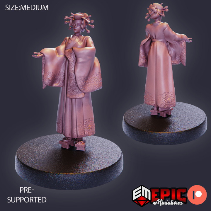 3D Printable Geisha Set / Female Villager / Samurai Woman / Japanese ...