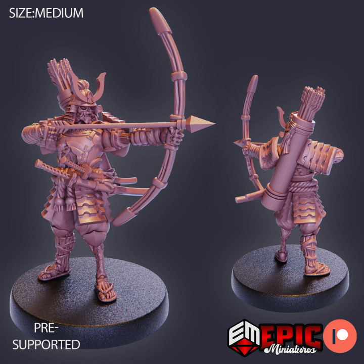 3D Printable Undead Samurai Archer / Male Warrior Zombie / Japanese ...