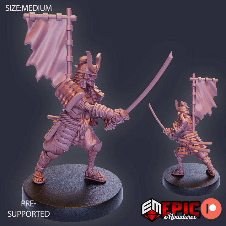 3D Printable Undead Samurai Attacking / Male Warrior Zombie / Japanese ...