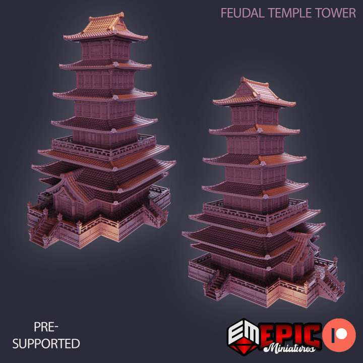 3D Printable Feudal Temple Tower / Monk Building / Japanese Dynasty ...