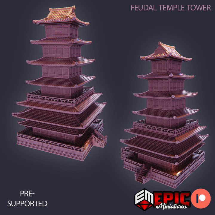 3D Printable Feudal Temple Tower / Monk Building / Japanese Dynasty ...