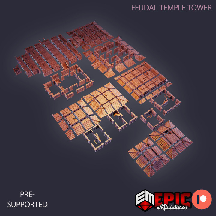 3D Printable Feudal Temple Tower / Monk Building / Japanese Dynasty ...