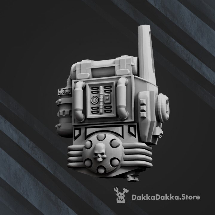 3D Printable Imperial Guard Backpack bits x4 by dakkadakka.store