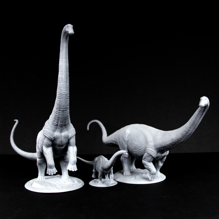3D Printable Brontosaurus family by clynche art