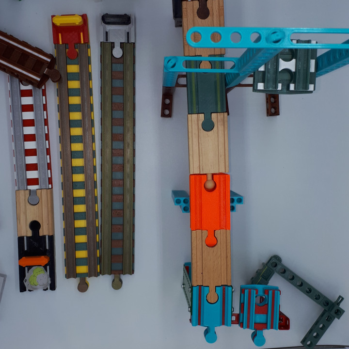 3D Printable BeamBridge9 - ultimate wooden railway bridge system by Dejf