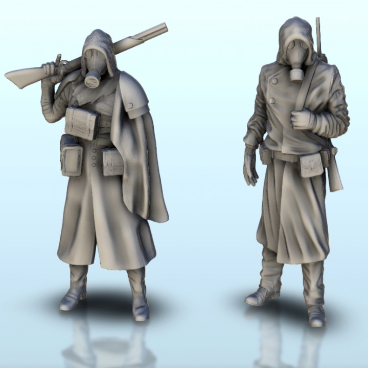 3D Printable Set of two explorers 11 (+ supported versions) - Post-Apo ...