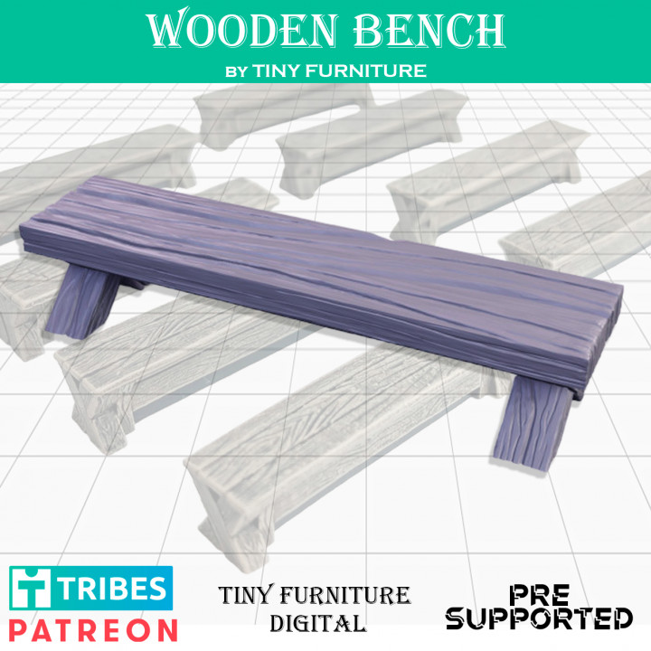 3D Printable Wooden bench by Tiny Furniture