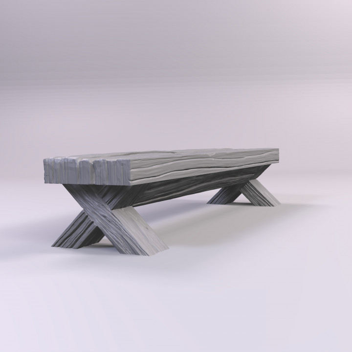 3D Printable Wooden bench by Tiny Furniture