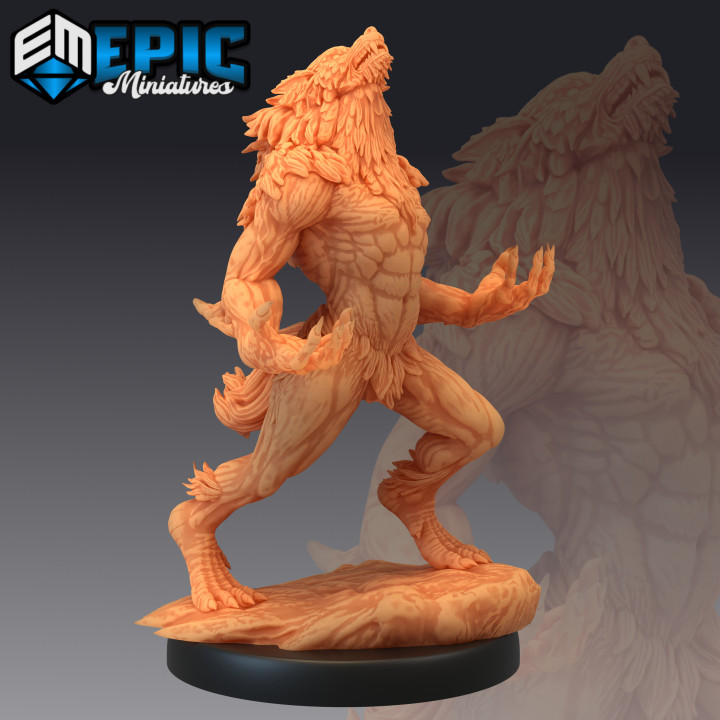 3D Printable Werewolf Brute Howling / Man Wolf Hybrid / Chaotic Evil ...