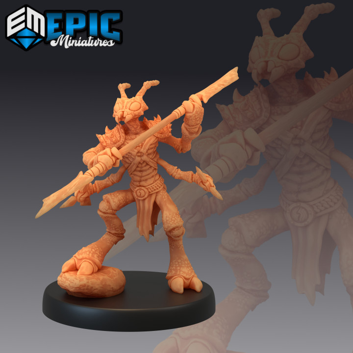 3D Printable Insectoid Ant Warrior Set / Four Armed Sword Archer Axe ...