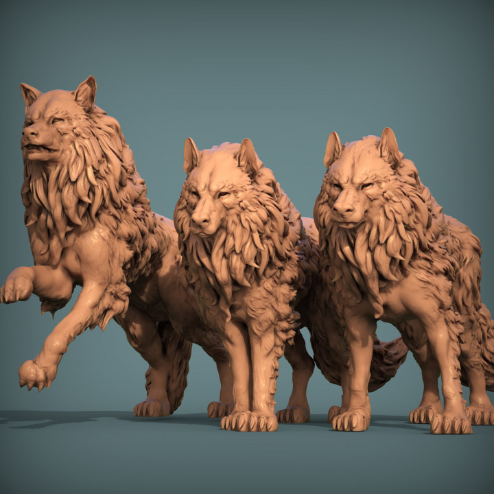 3D Printable Wolf Pack (pre-supported) by Blue Giant Studios