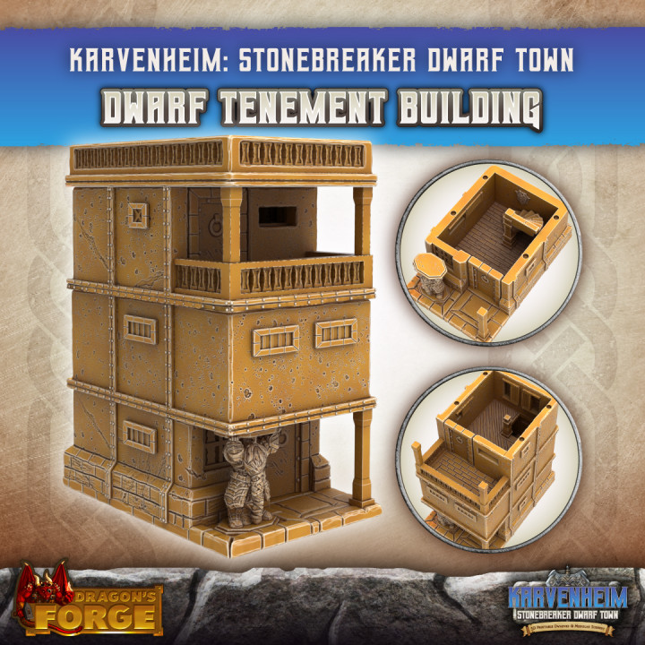 3D Printable Karvenheim: Dwarf Tenement Building by Dragon's Forge ...