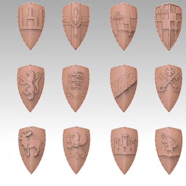 3D Printable Shield Pack Balticum by Sharedog Miniatures