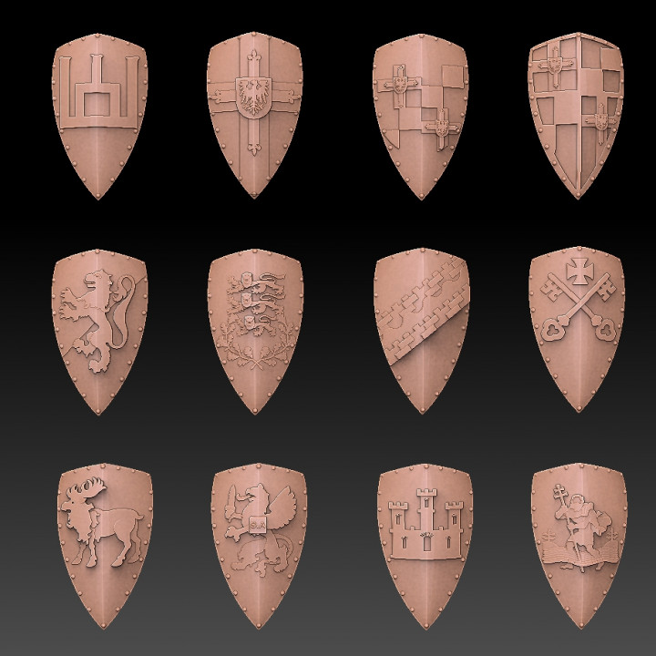 3D Printable Shield Pack Balticum by Sharedog Miniatures
