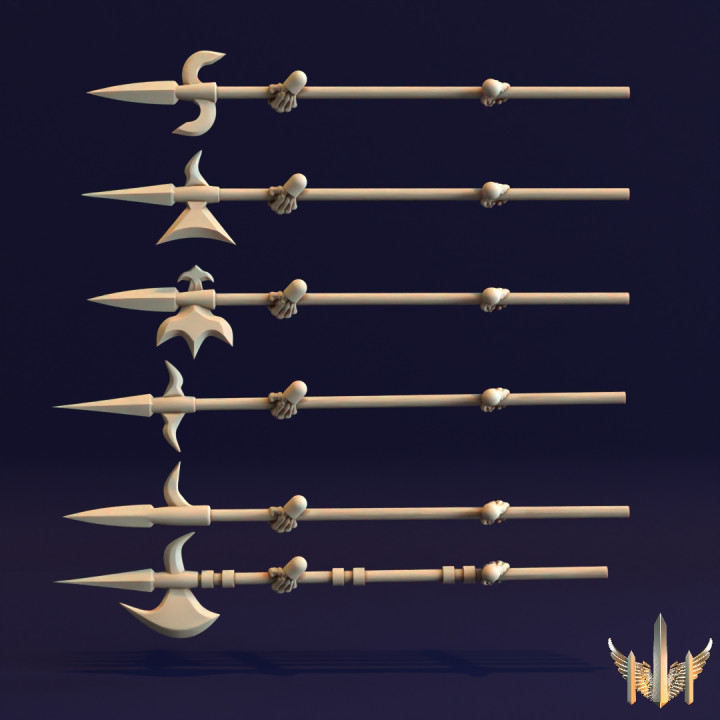 3D Printable Skeleton Combatant Halberd Pose 03 by Triple Spire Workshop