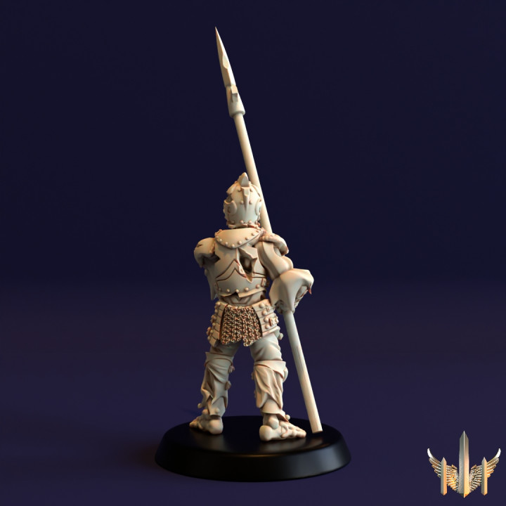 3D Printable Skeleton Combatant Halberd Pose 03 by Triple Spire Workshop