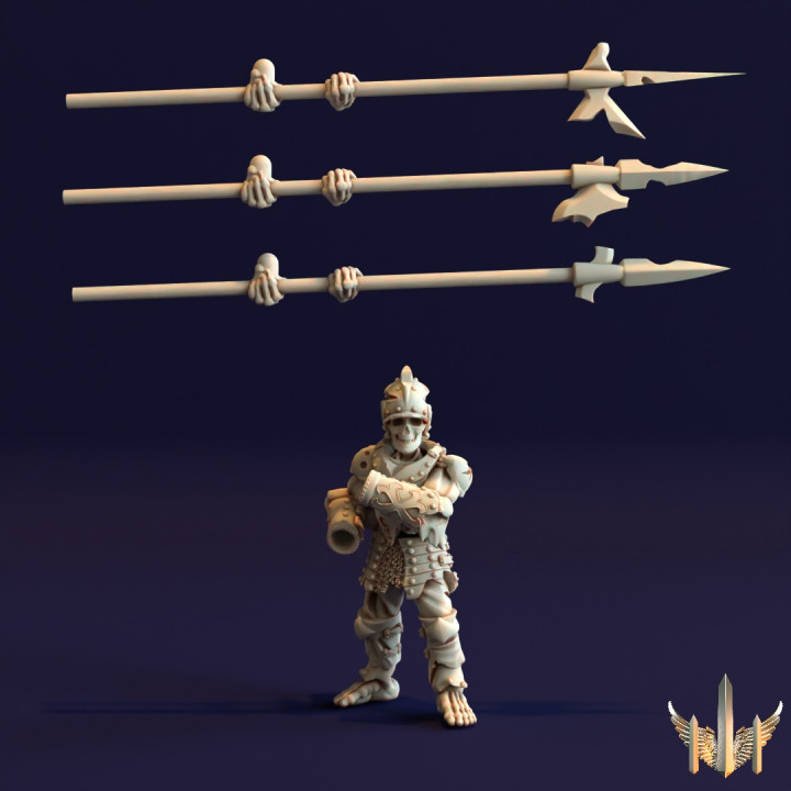 3D Printable Skeleton Combatant Halberd Pose 03 by Triple Spire Workshop