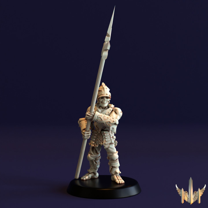 3D Printable Skeleton Combatant Halberd Pose 03 by Triple Spire Workshop