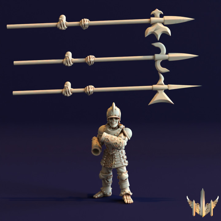3D Printable Skeleton Combatant Halberd Pose 03 by Triple Spire Workshop