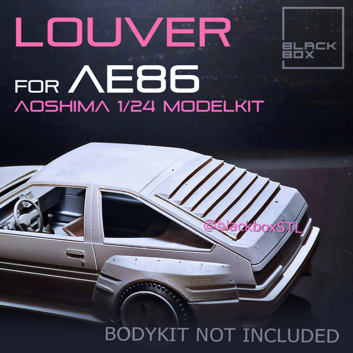 3D Printable AE86 Window LOUVER FOR AOSHIMA 1-24 Modelkit by black-box ...