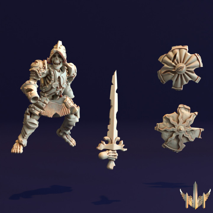 3D Printable Skeleton Commander Sword Pose 03 by Triple Spire Workshop