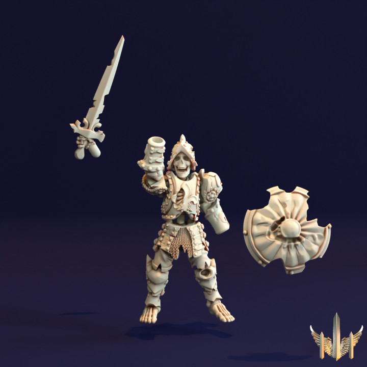 3D Printable Skeleton Commander Sword Pose 02 by Triple Spire Workshop