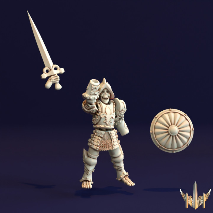 3D Printable Skeleton Commander Sword Pose 02 by Triple Spire Workshop