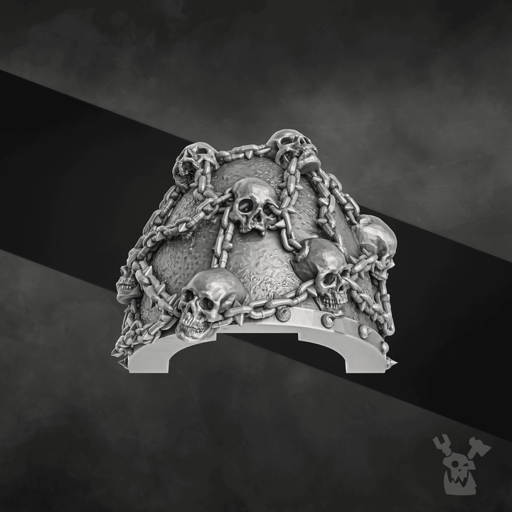3D Printable CW Skulls on Chain Shoulder Pads by dakkadakka.store