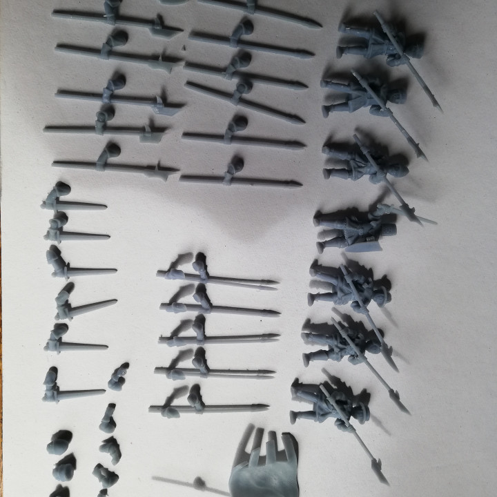3D Printable Medieval infantry miniatures (modular, 32mm) by Juhász Gergely