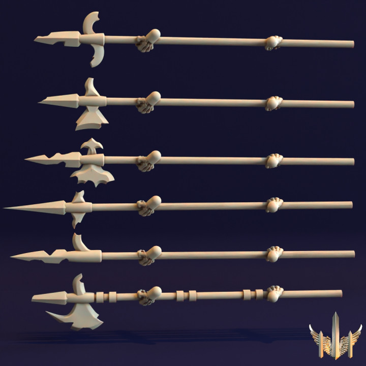 3D Printable Skeleton Cavalry Halberdier Combatant by Triple Spire Workshop