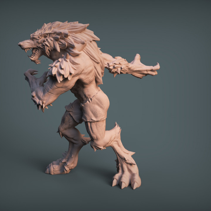 3D Printable Werewolf Attacking by Imp3dsion