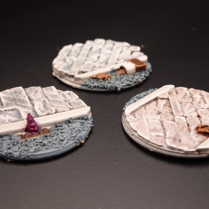 3D Printable Set of street bases by Plain miniatures