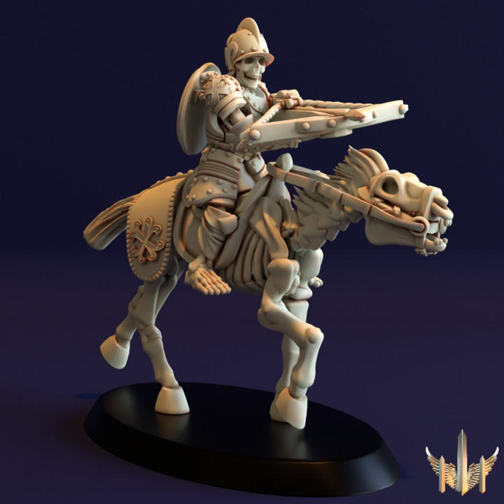 3D Printable Skeleton Cavalry Sharpshooter Commander by Triple Spire Workshop