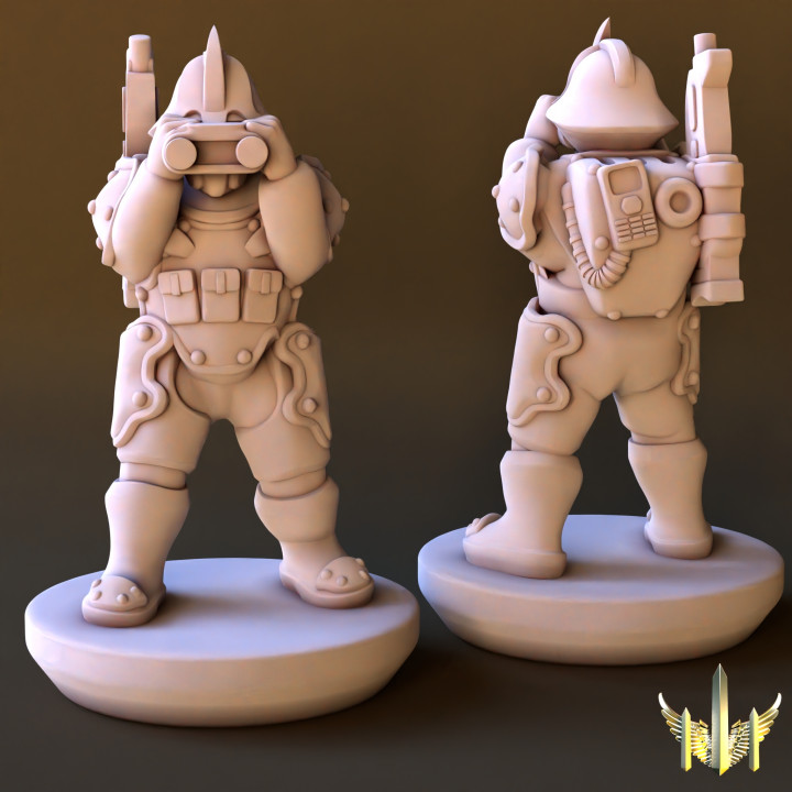 3D Printable Space Conscript Infantry Pose 03 by Triple Spire Workshop
