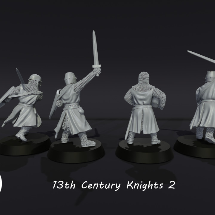 3D Printable 13th Century Knights 2 by Medbury Miniatures