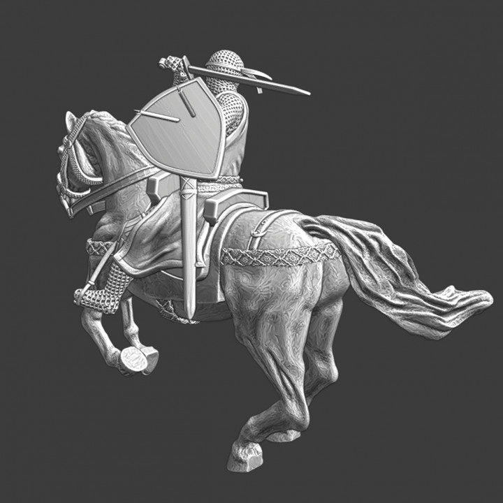 3D Printable Medieval mounted knight - slashing with sword by Northern ...