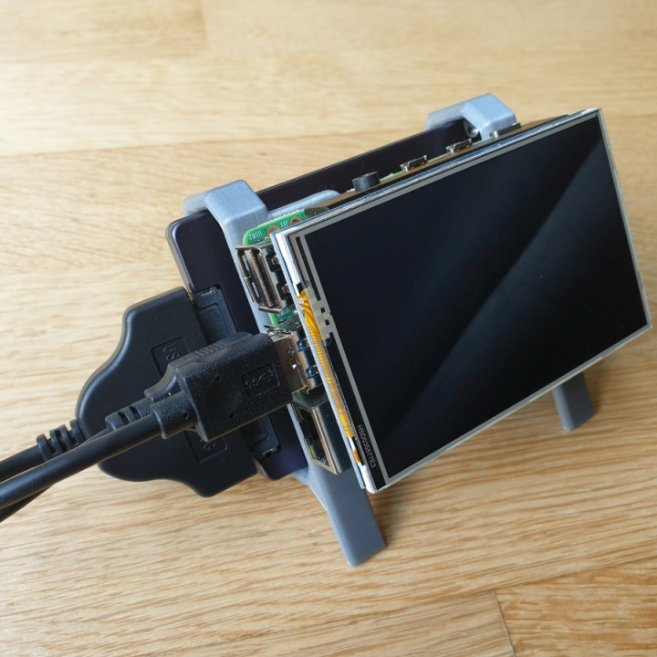 3D Printable Raspberry Pi + Display + 2.5 SSD Stand / Case (4B, 3B+, 3B ...