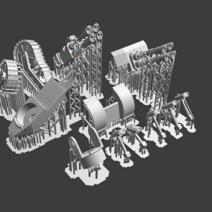 3D Printable Renault Pattern Quad Gatling Laser - Pre-supported by Tiny ...